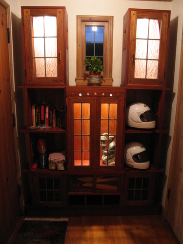 Mahogany tansu - leaded glass - built-in :: Japanese Joinery - Family ...