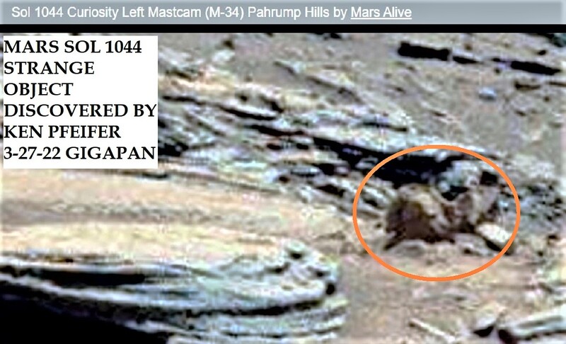 MARS SOL 1044 STRANGE OBJECT DISCOVERED BY KEN PFEIFER 3-27-22 GIGAPAN ...