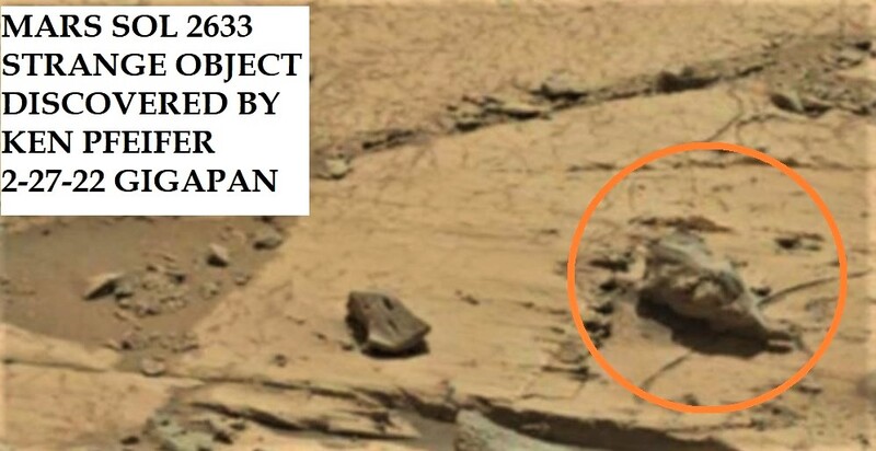 MARS SOL 2633 STRANGE OBJECT DISCOVERED BY KEN PFEIFER 2-27-22 GIGAPAN ...
